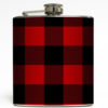 Red & Black Buffalo Plaid Flask - Whiskey By The Glass