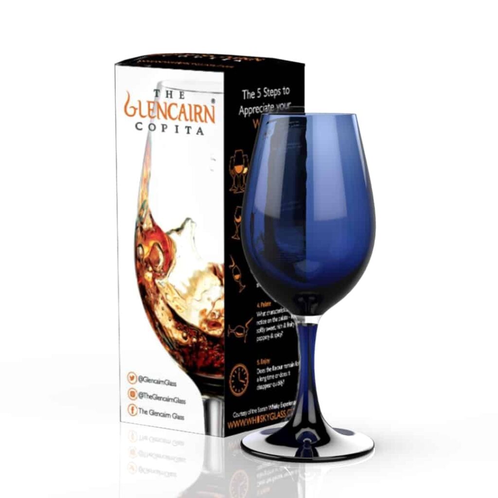 Blue Glencairn Copita Glass - Whiskey By The Glass